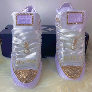 Champagne Bling Converse-wedding Converse-bridal Sneakers-chucks and ...