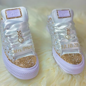 Champagne Bling Converse-wedding Converse-bridal Sneakers-chucks and ...