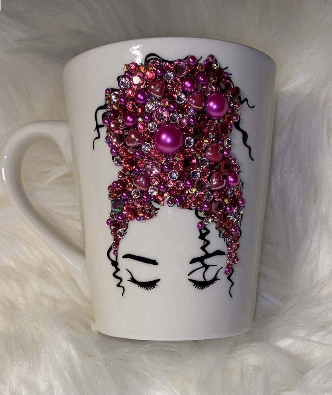Messy Bun•bling Mug•sassy Diva Mug•african American Woman Bling Mug ...