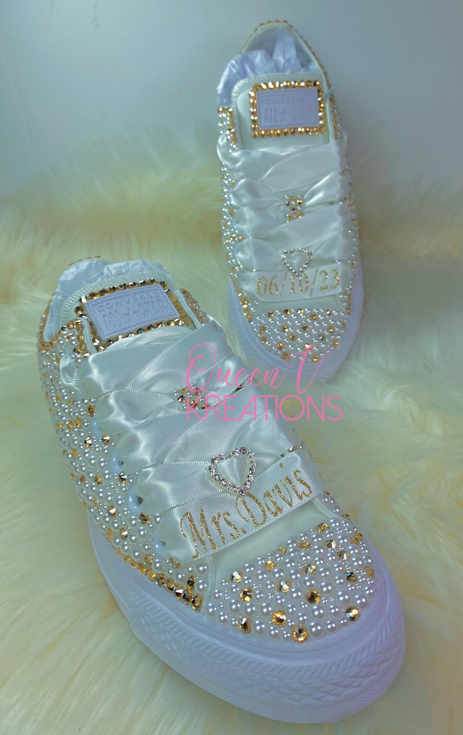 Champagne Bling Converse-wedding Converse-bridal Sneakers-chucks and ...