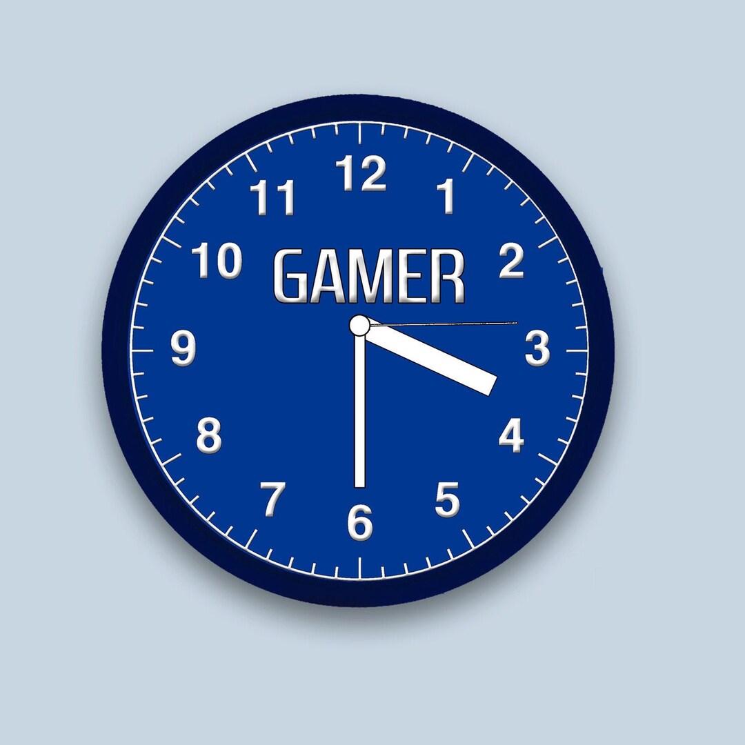 8 Basic Blue White Clock Gamer Clock / Playstation Style - Etsy