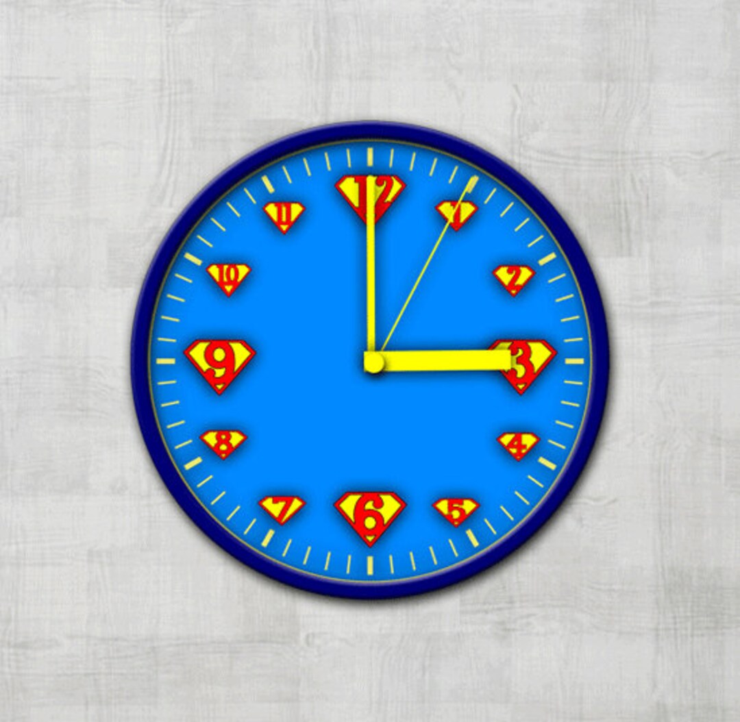8 Superman Clock / Superhero Clock / Superman Clock - Etsy
