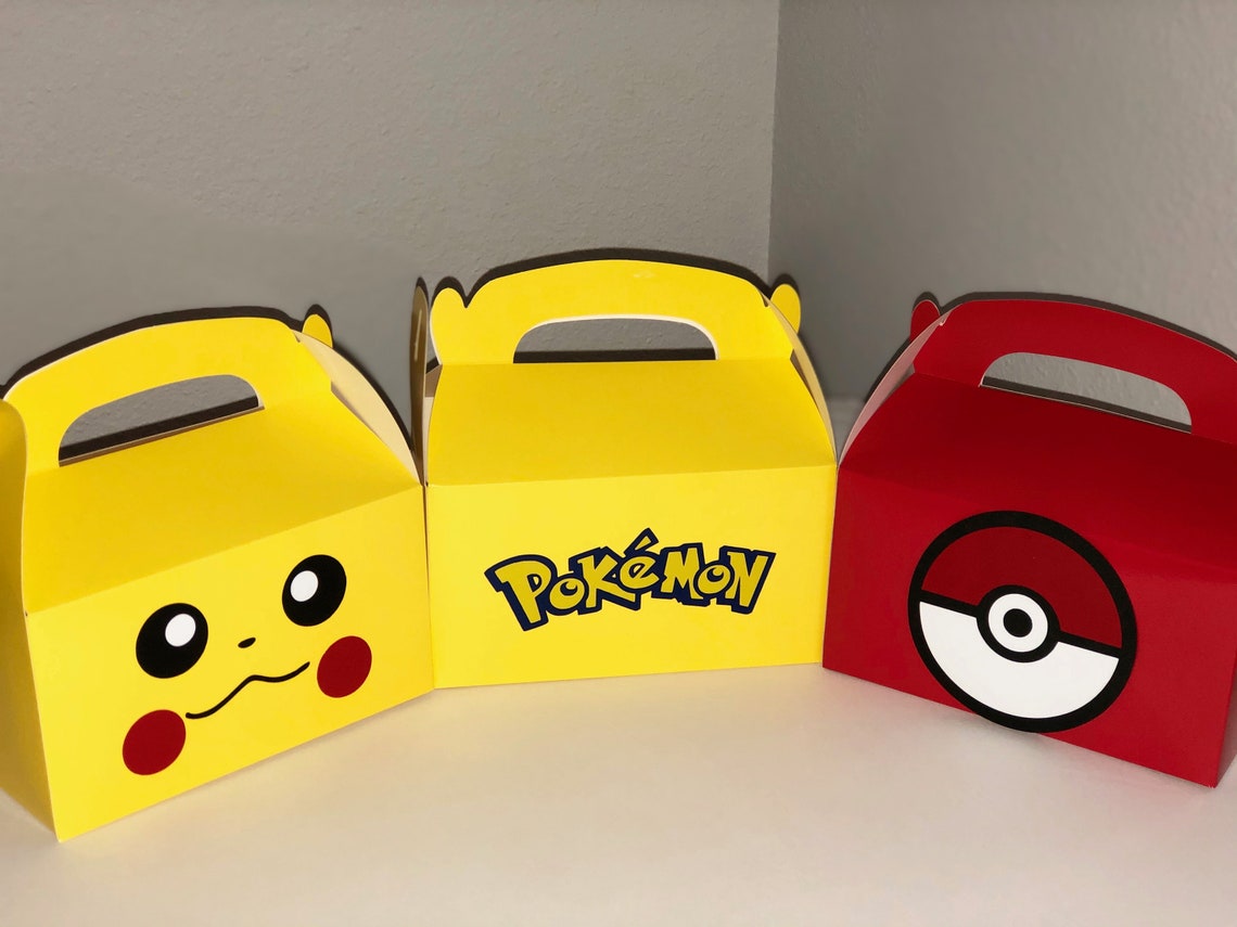 Pokemon Pikachu Pokeball Birthday Party Favor Boxes - Etsy