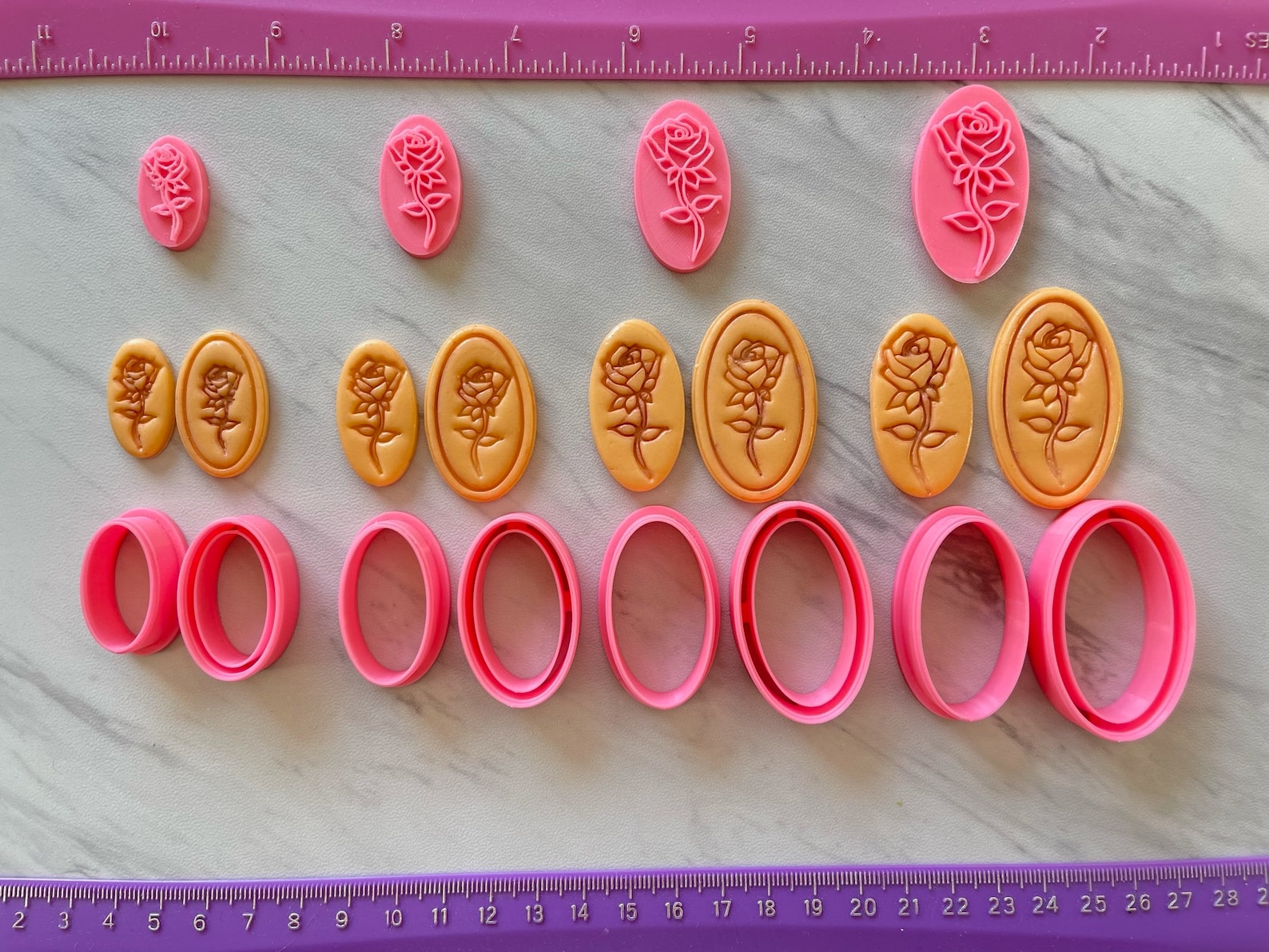Rose Flower Stamps and Oval Fancy Cutters Polymer Clay Jewelry Earrings ...