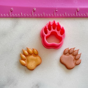 Grizzly Bear Paw Cutters Animal Paw Footprint Embossing for Cookie ...
