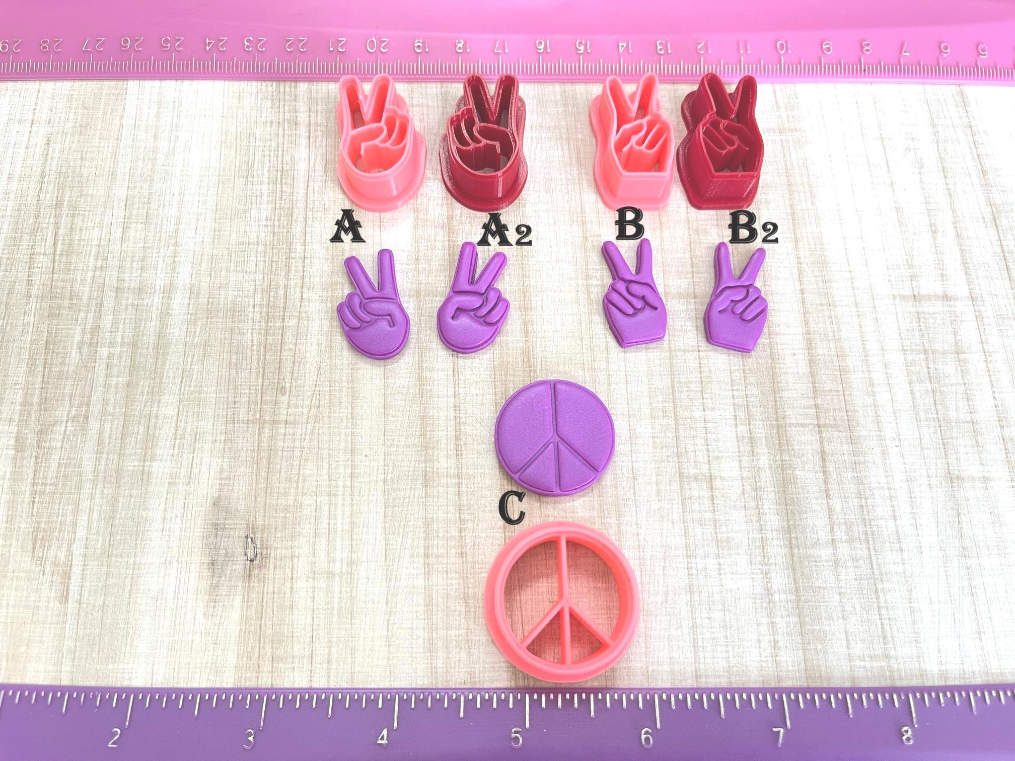 Peace Sign Embossing Cutter for Cookie or Fondant & Polymer Clay ...