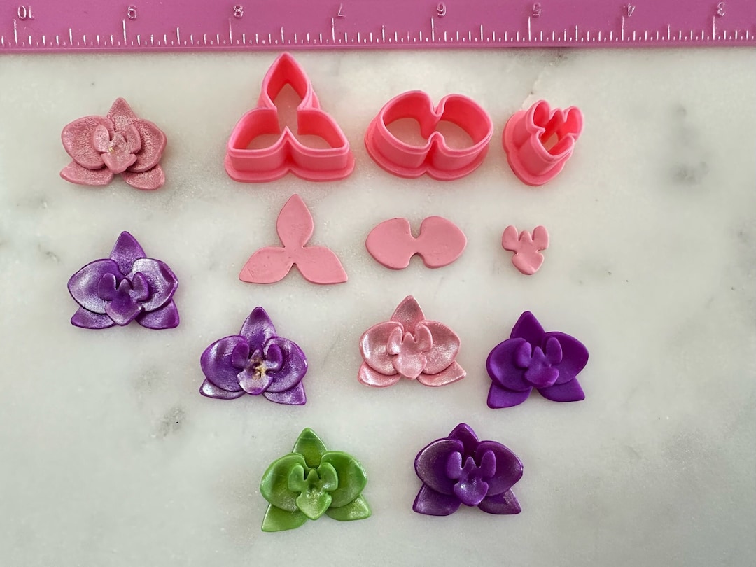 Orchid Flower Cutters Set for Cookie or Fondant & Polymer Clay, Jewelry ...