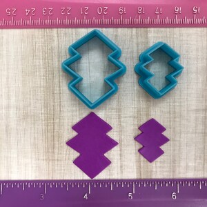 Trio Rhombus or Double Rhombus for Polymer Clay, Jewelry Earing Making ...