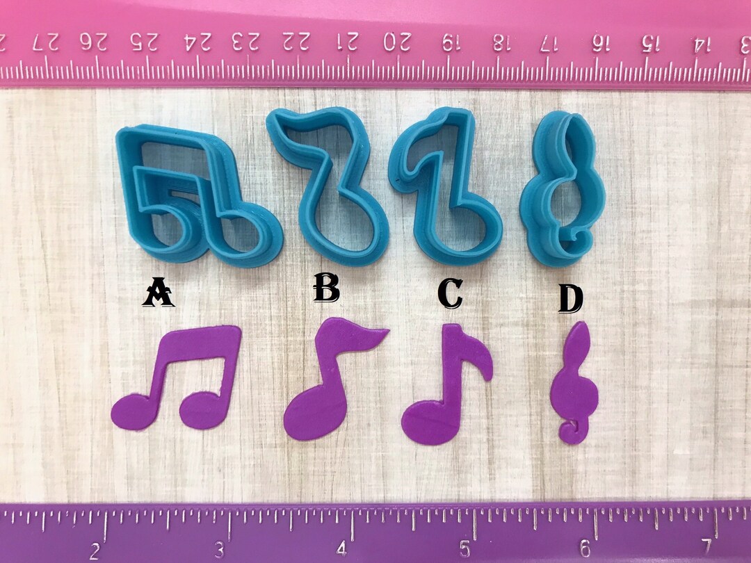 Music Note Cutters, Cookie or Fondant Cutter or Polymer Clay, Jewelry ...