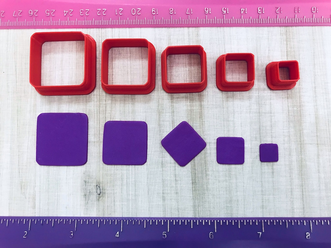 Round Corners Square Cutter for Cookie or Fondant Cutter & Polymer Clay ...