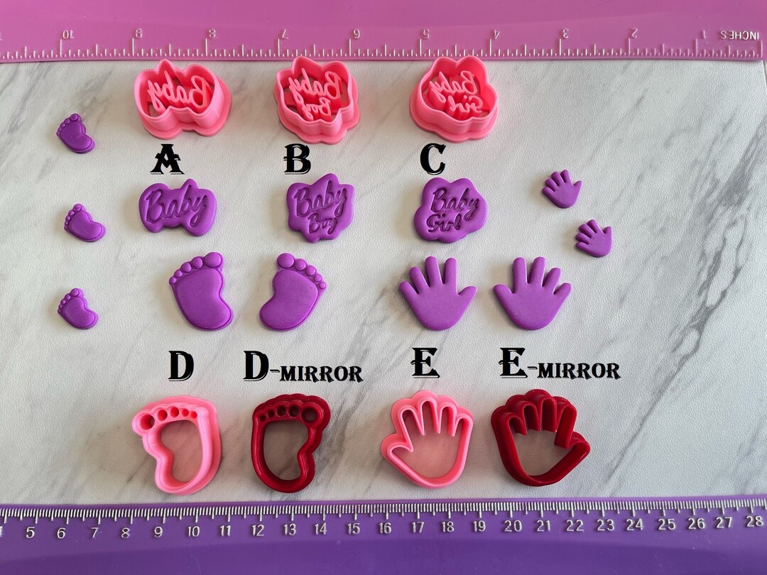 Baby Cutters Baby Shower Boy Girl Footprint Hand Cookie Fondant ...
