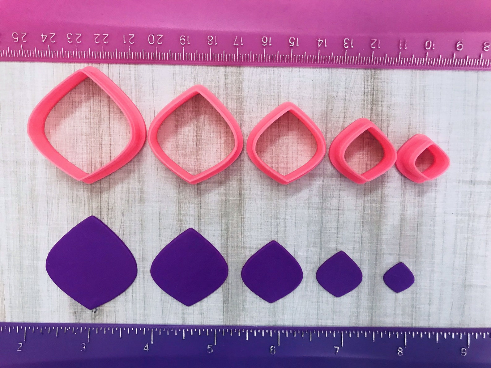 Floppy Rhombus or Shark's Bite Cutters for Polymer Clay - Etsy