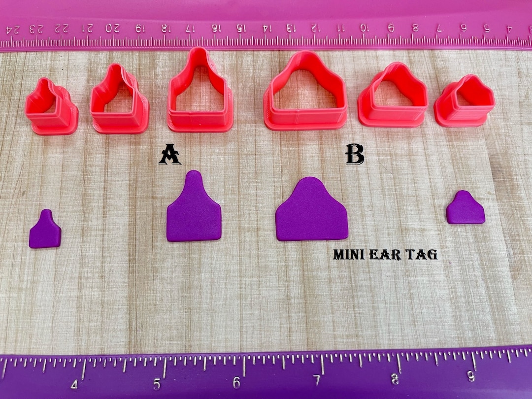 Ear Tag or Mini Ear Tag Cutters for Cookie Fondant Cutter or Polymer ...