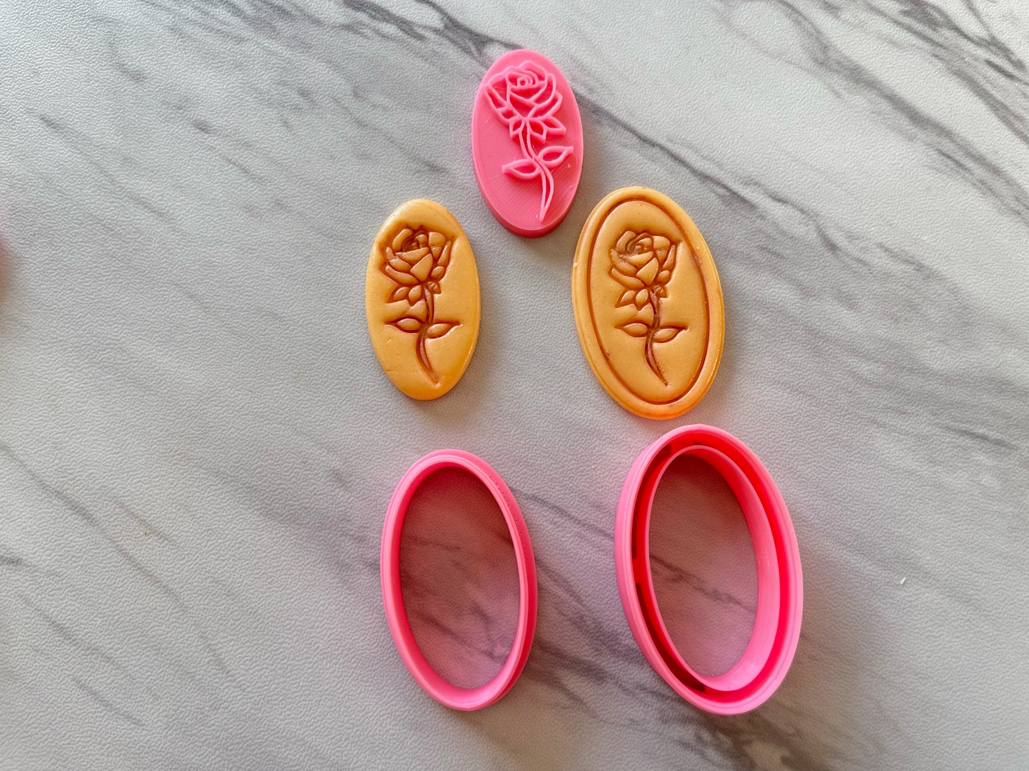 Rose Flower Stamps and Oval Fancy Cutters Polymer Clay Jewelry Earrings ...