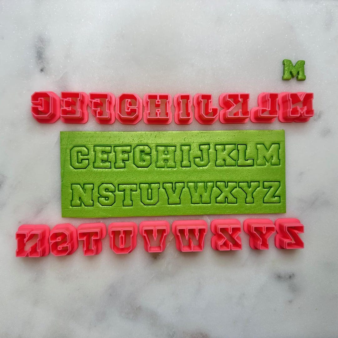 Varsity Letter Cutters Alphabet for Cookie Fondant and Polymer Clay ...