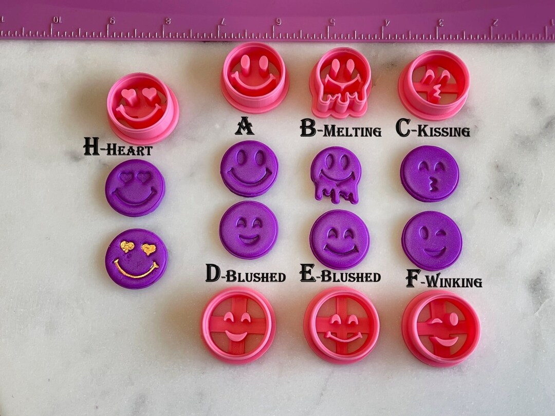 Smiley Embossing Cutters Halloween for Cookie or Fondant & Polymer Clay ...