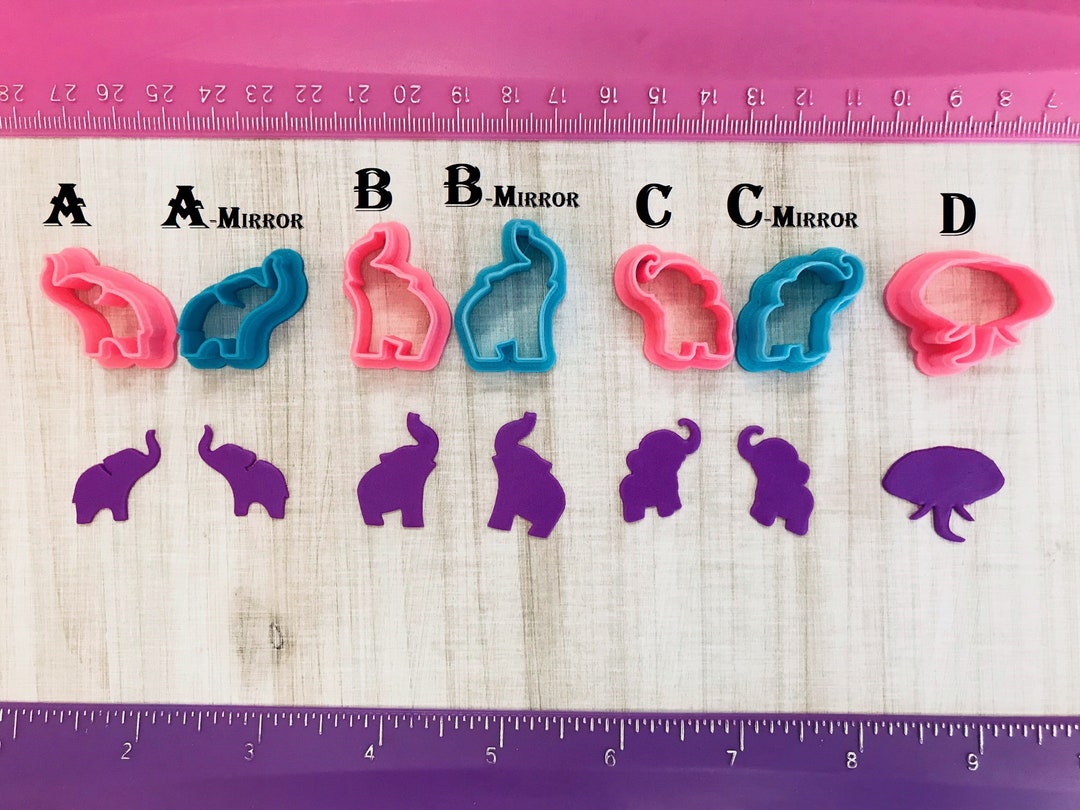 Elephant Cutters for Cookie or Fondant Cutter or Polymer Clay, Jewelry ...