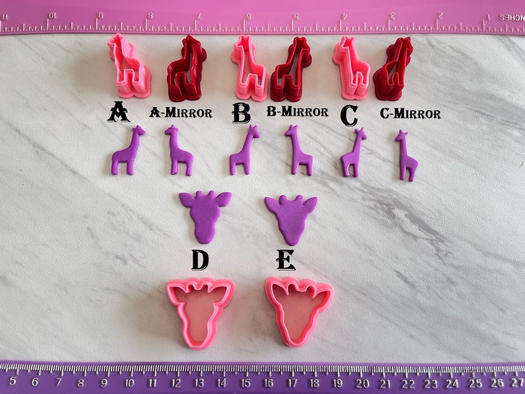 Giraffe Cutter Animals for Cookie or Fondant and Polymer Clay, Jewelry ...