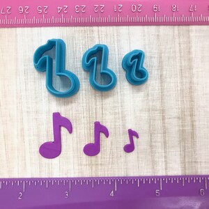 Music Note Cutters, Cookie or Fondant Cutter or Polymer Clay, Jewelry ...