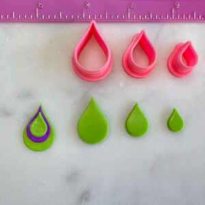 Tear Drop Cutter for Cookie or Fondant & Polymer Clay, Jewelry Earrings ...