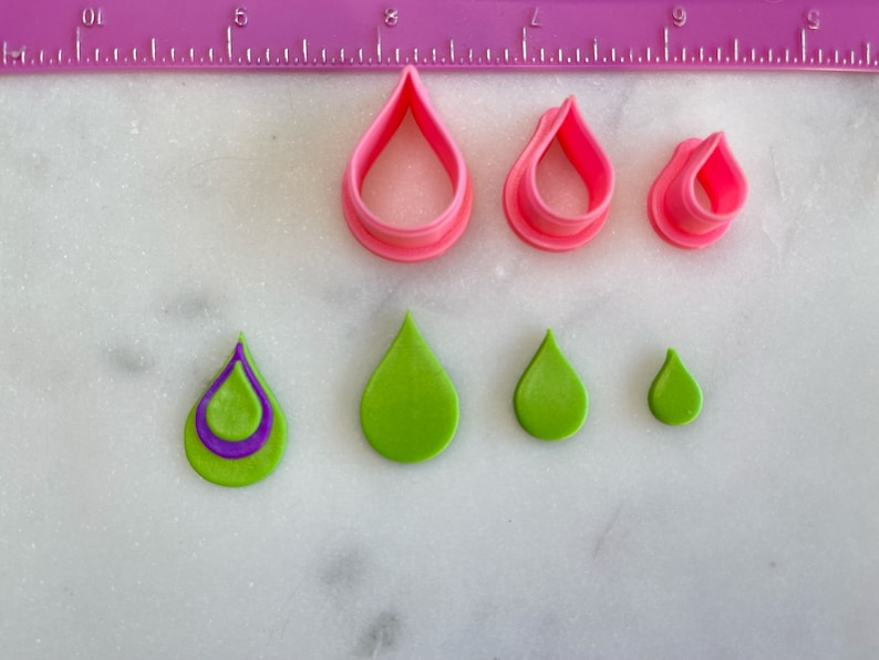 Tear Drop Cutter for Cookie or Fondant & Polymer Clay, Jewelry Earrings ...