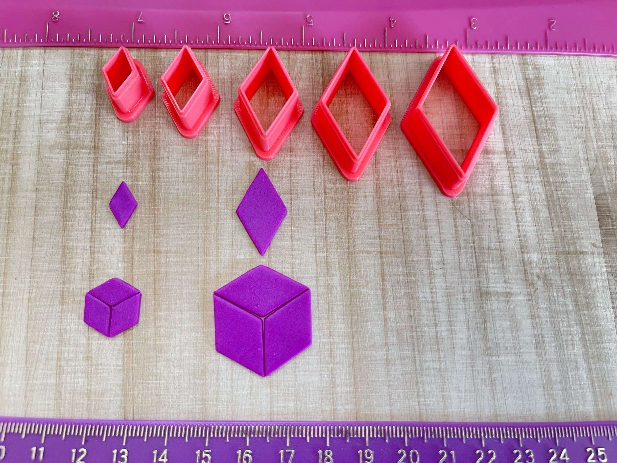 Rhombus Diamond Tumbling Blocks Cutter for Cookie Fondant or - Etsy