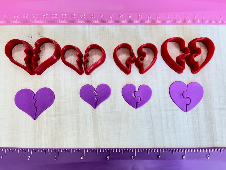 Split Heart Love Jigsaw Puzzle Cutter for Cookie or Fondant Cutter or ...