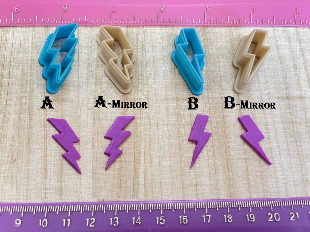 Lightning Cutter or Mirror Lightning for Polymer Clay Jewelry Earring ...