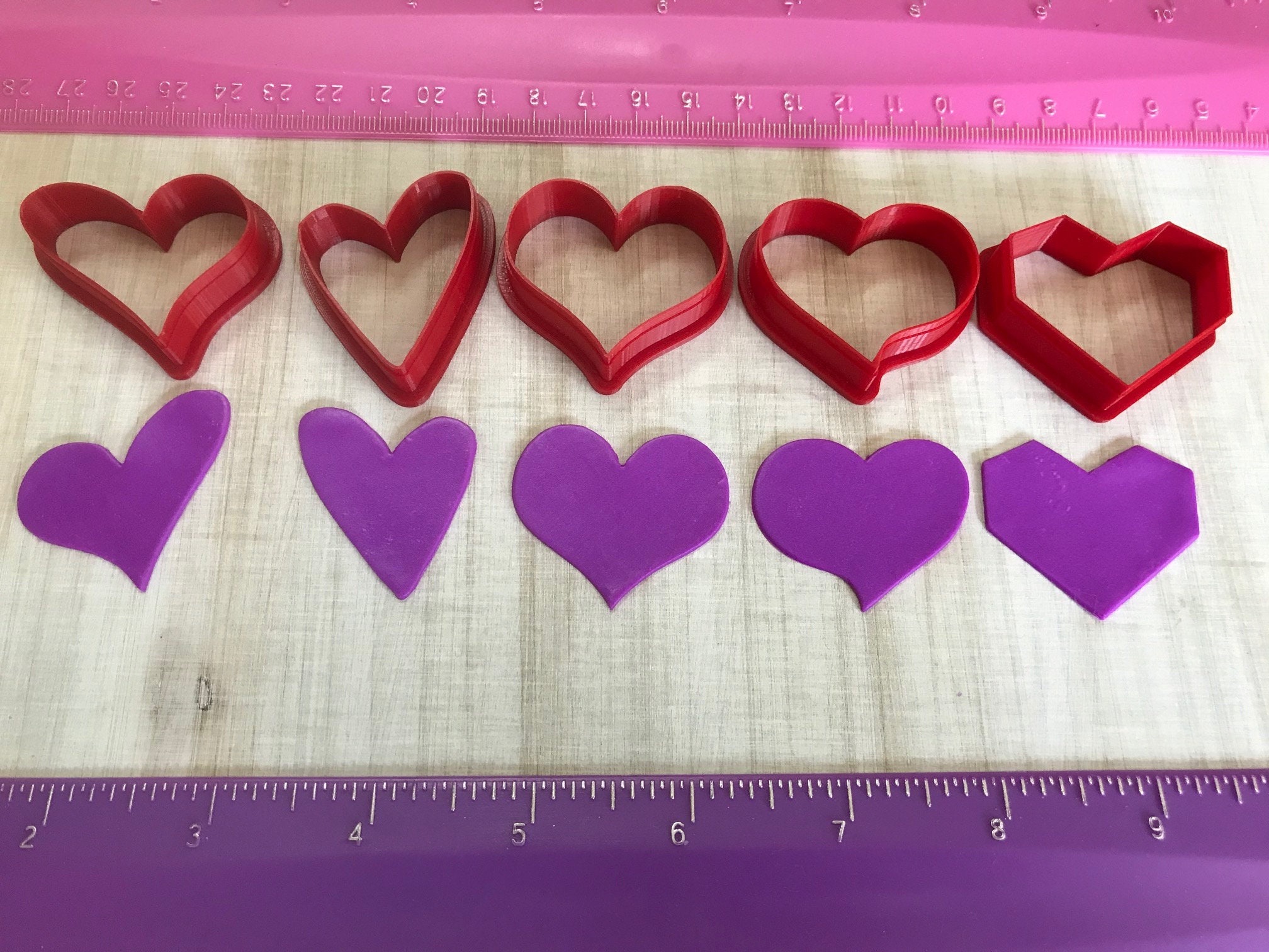 Hearts Cutter Set of 5 Cutters for Polymer Clay Jewelry - Etsy