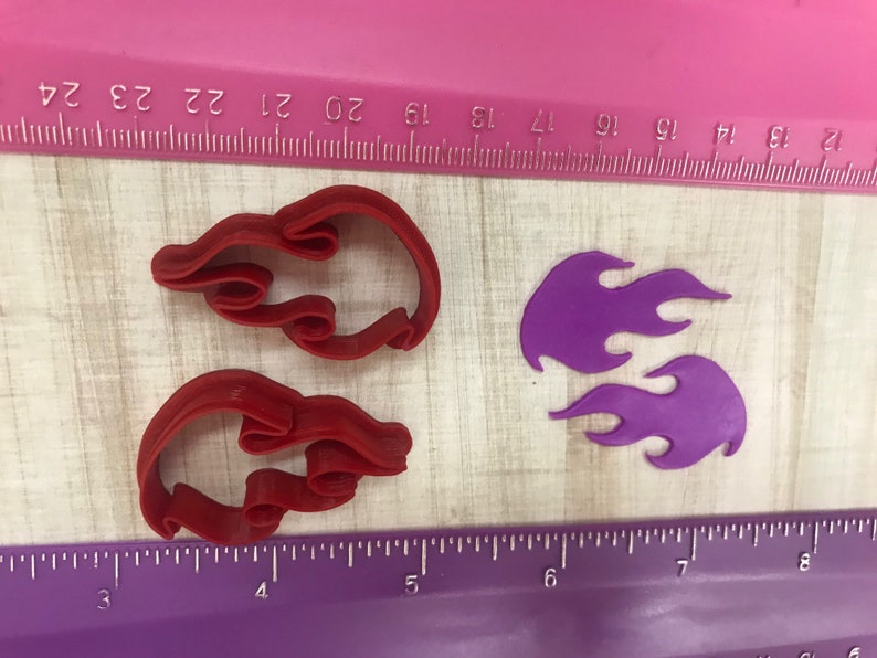 Mirrored Fire Flame Set Cutter for Cookie or Fondant & Polymer Clay ...