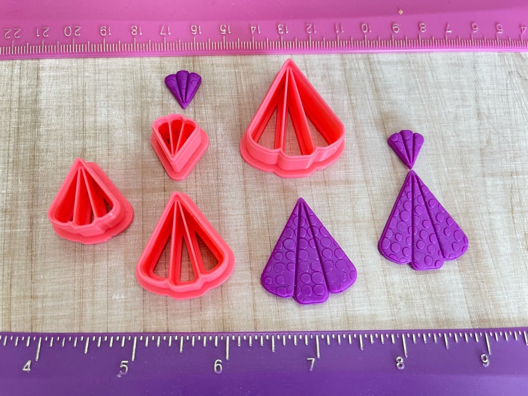 Mega Fan Shaped Clay Embossing Cutters for Polymer Clay, Jewelry ...