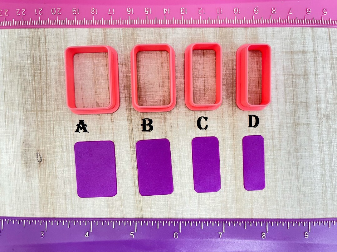 Rounded Edge Rectangle Cutters for Cookie or Fondant Cutter and Polymer ...