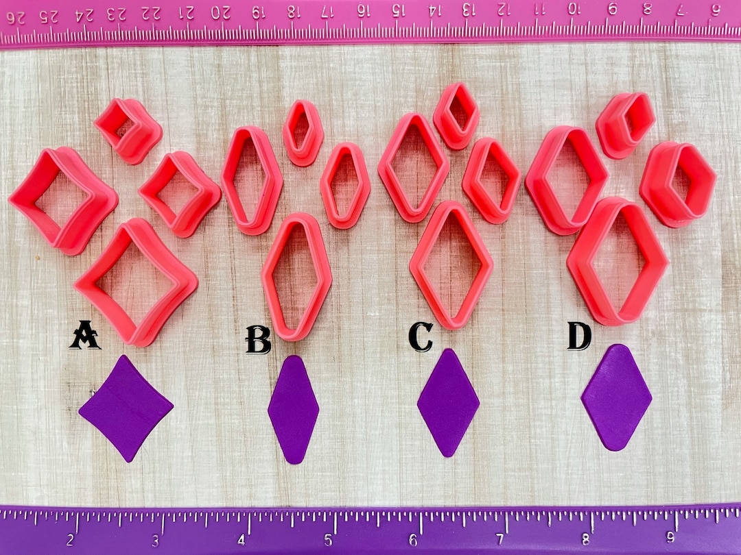 Rounded Diamond Shape Cutters for Polymer Clay Jewelry Earring Making ...