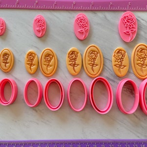 Rose Flower Stamps and Oval Fancy Cutters Polymer Clay Jewelry Earrings ...
