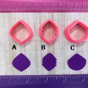 Floppy Rhombus or Shark's Bite Cutters for Polymer Clay Jewelry ...