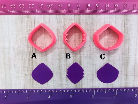 Floppy Rhombus or Shark's Bite Cutters for Polymer Clay - Etsy