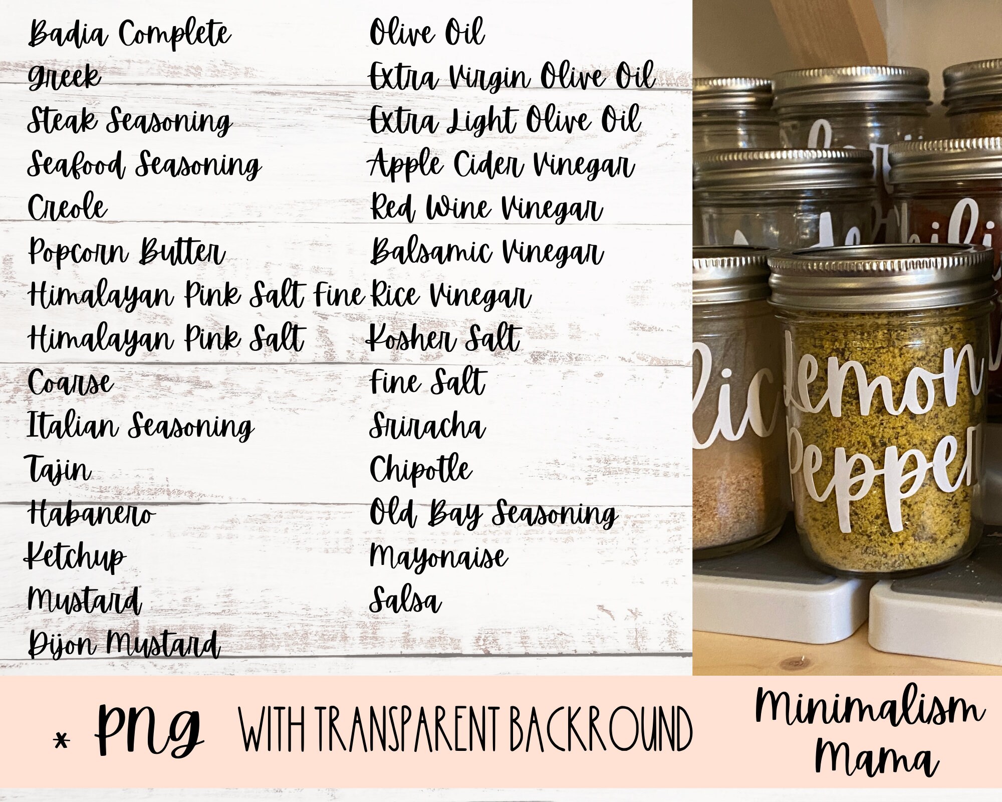 Kitchen Storage Home & Living Jars & Containers PNG Labels Cricut Cut ...