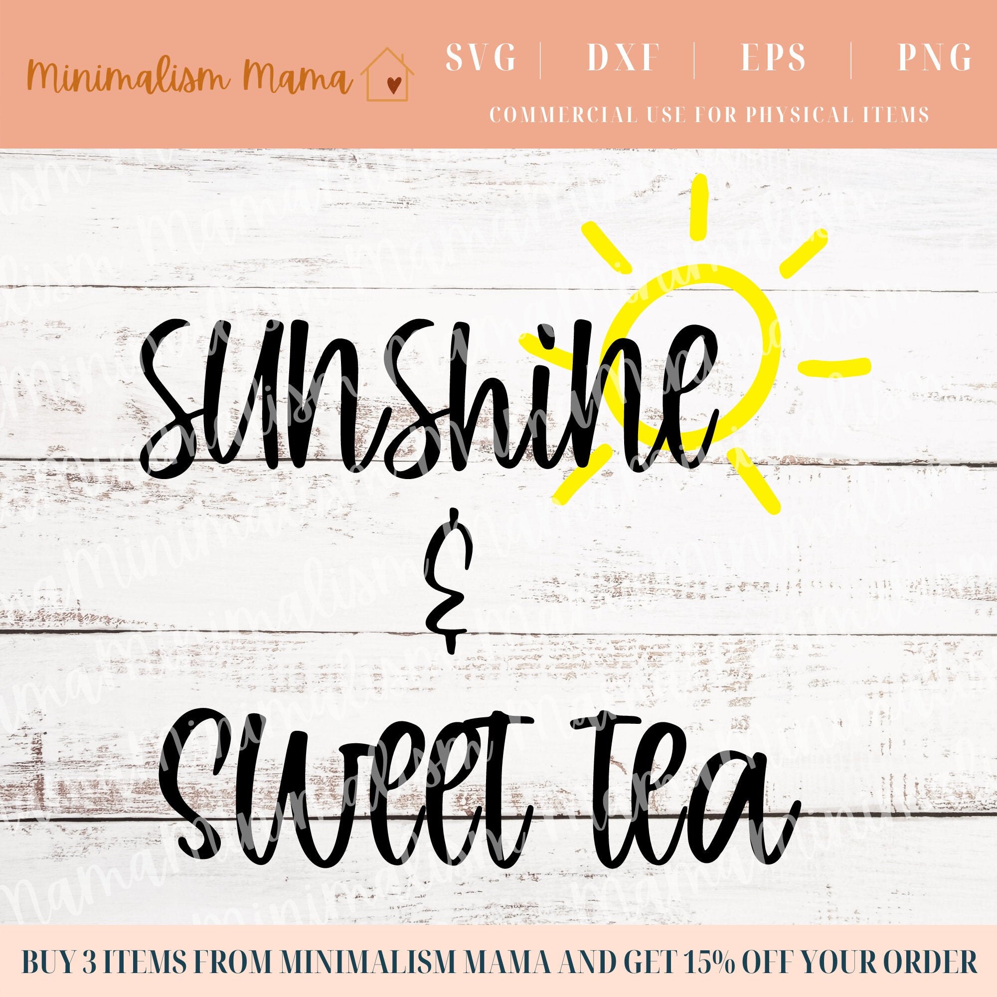 Farmhouse Svg SWEET TEA & SUNSHINE Svg Sweet Tea Svg - Etsy