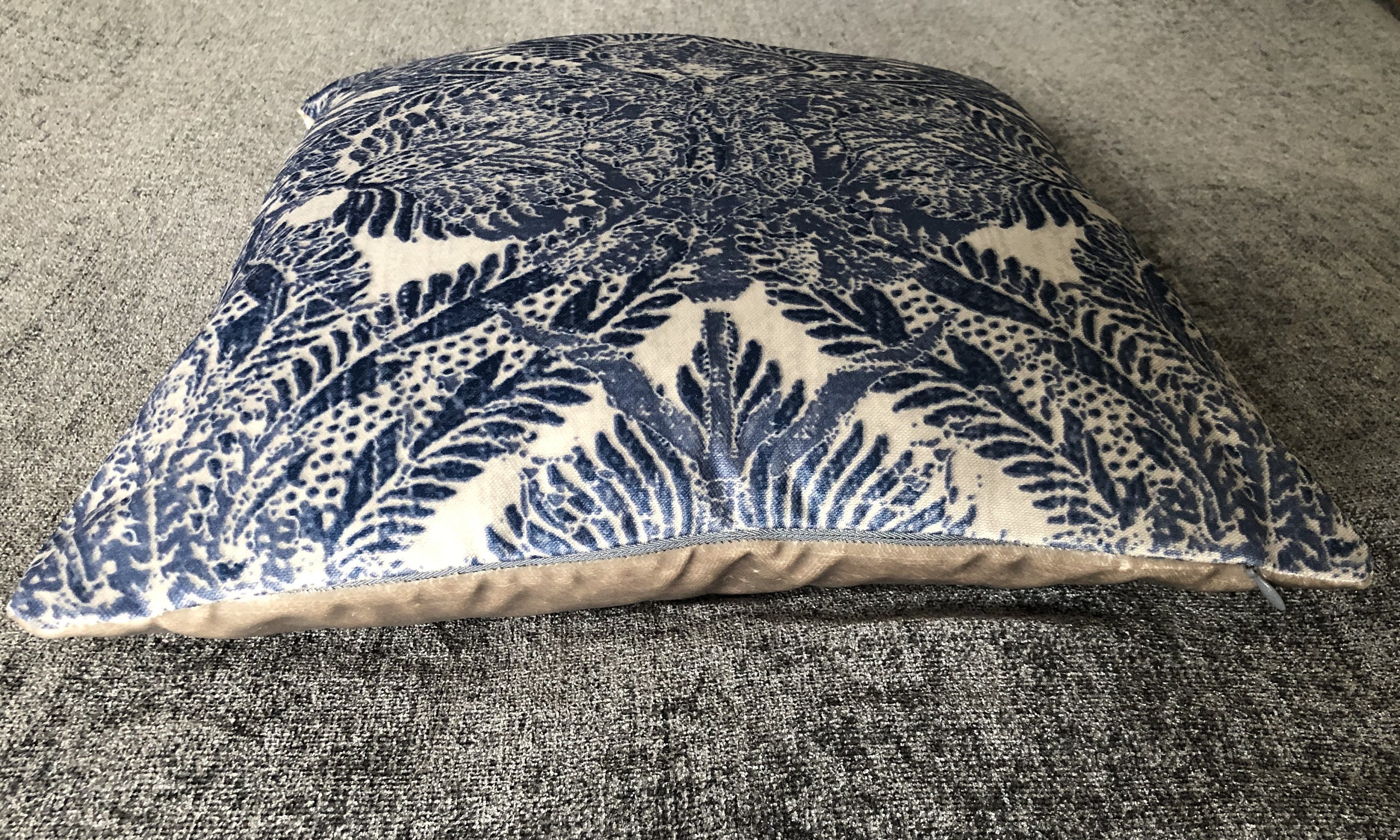 Panaz Pacha 'ink' Vintage Look Square Velvet Cushion - Etsy UK