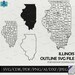 Illinois Map Outline SVG DXF Files Cut Files United States of America ...