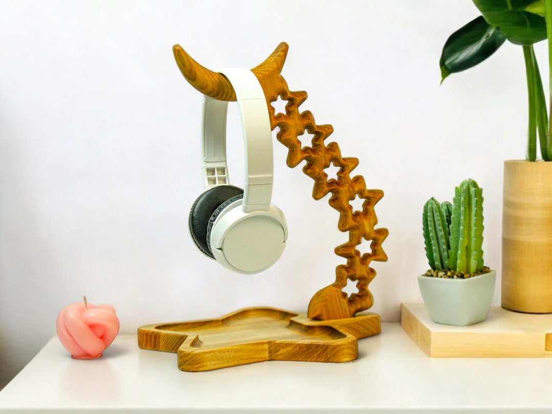 Moon Stars Headphone Stand Cute Headset Holder Handmade Cute Decor for ...