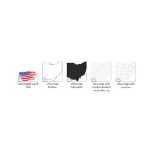 Ohio Maps Outline SVG DXF Files Ohio Cut Files United States of America ...