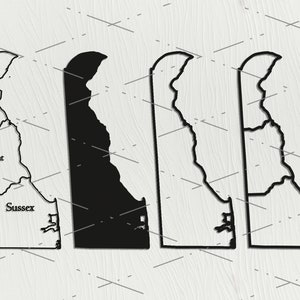 Delaware Svg Map Outline SVG DXF File Delaware Cut Files United States ...