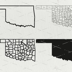 Oklahoma Svg Map Outline SVG DXF File Oklahoma Cut Files United States ...