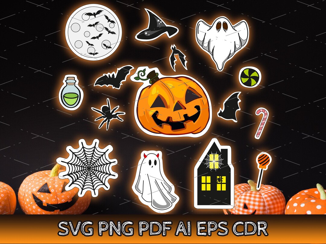 Halloween Spooky Pumpkin Clipart SVG PNG Printable Pumpkin Art Design ...