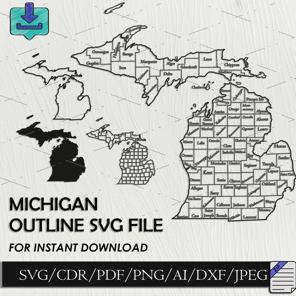 Michigan Svg - Etsy