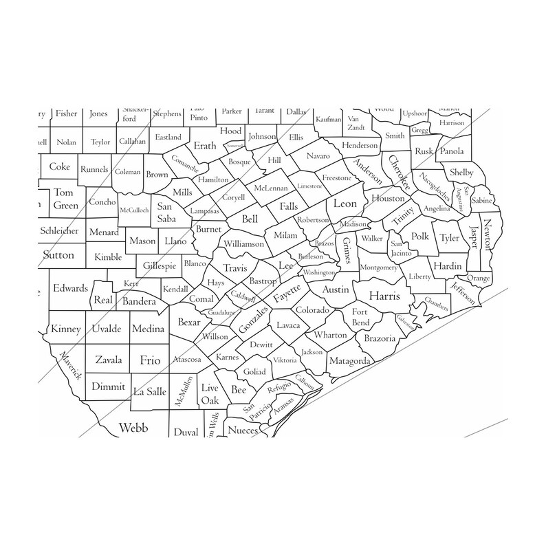 Texas Maps With Counties Outline SVG DXF Files Cut Files United States ...