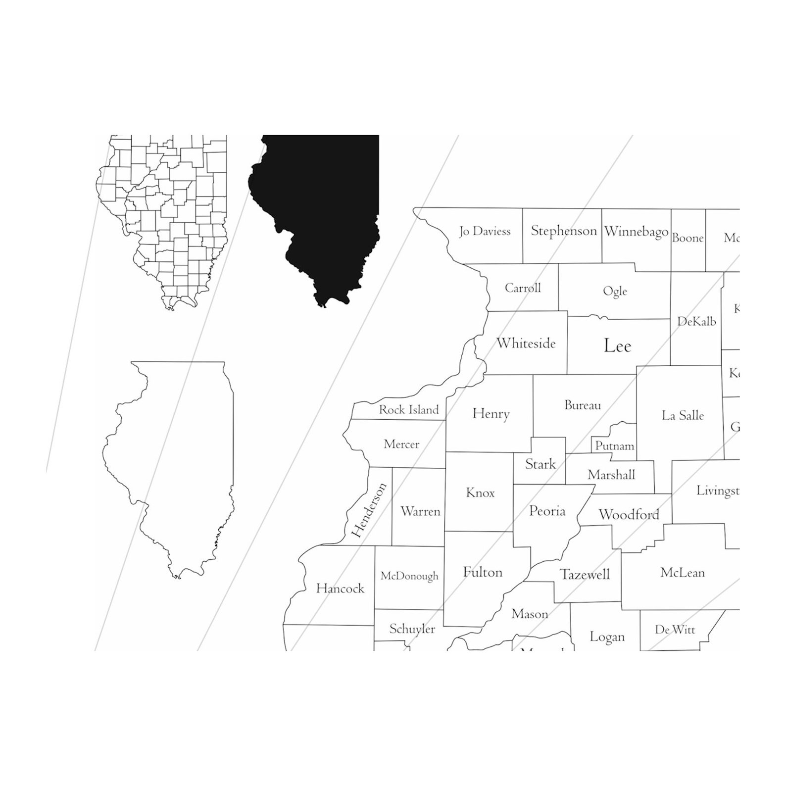 Illinois Map Outline SVG DXF Files Cut Files United States of America ...