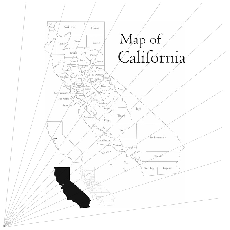 California Map Outline SVG DXF Files Cut Files United States of America ...