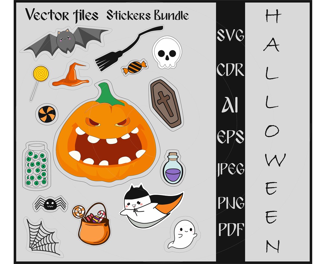 Cute Halloween Pumpkin Clipart SVG PNG Halloween Printable Pumpkin Face ...